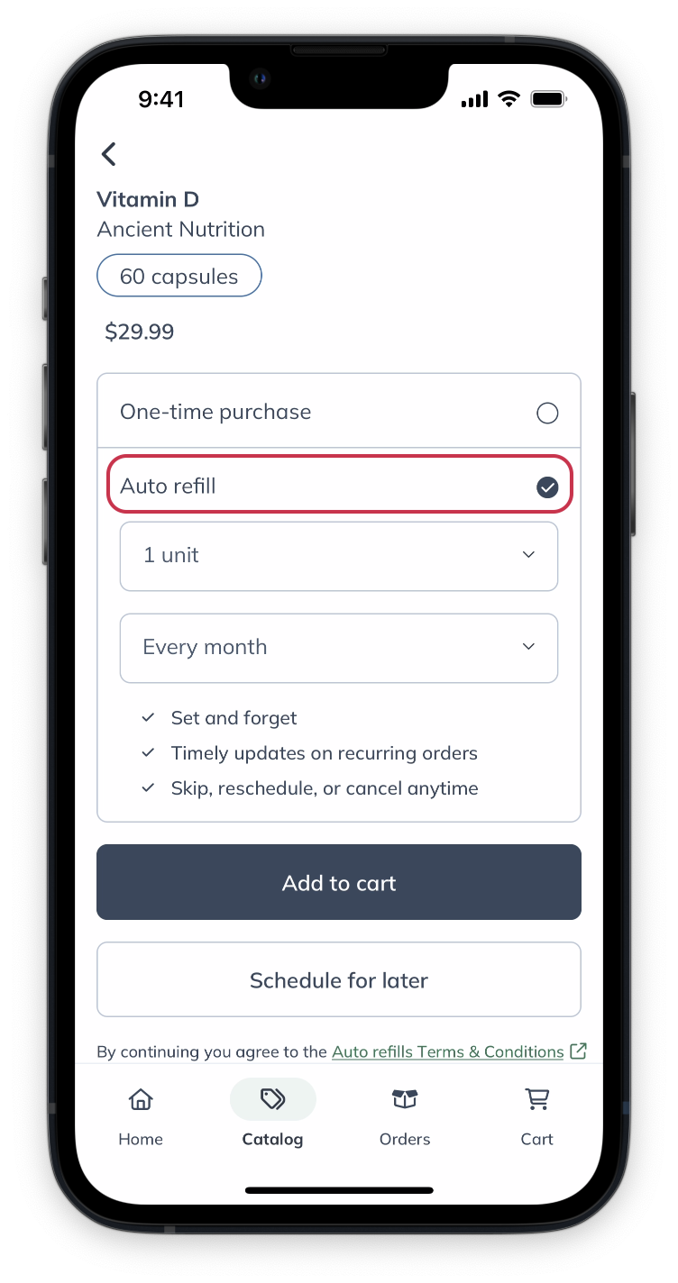 Adding products to auto refills - Fullscript Support Center