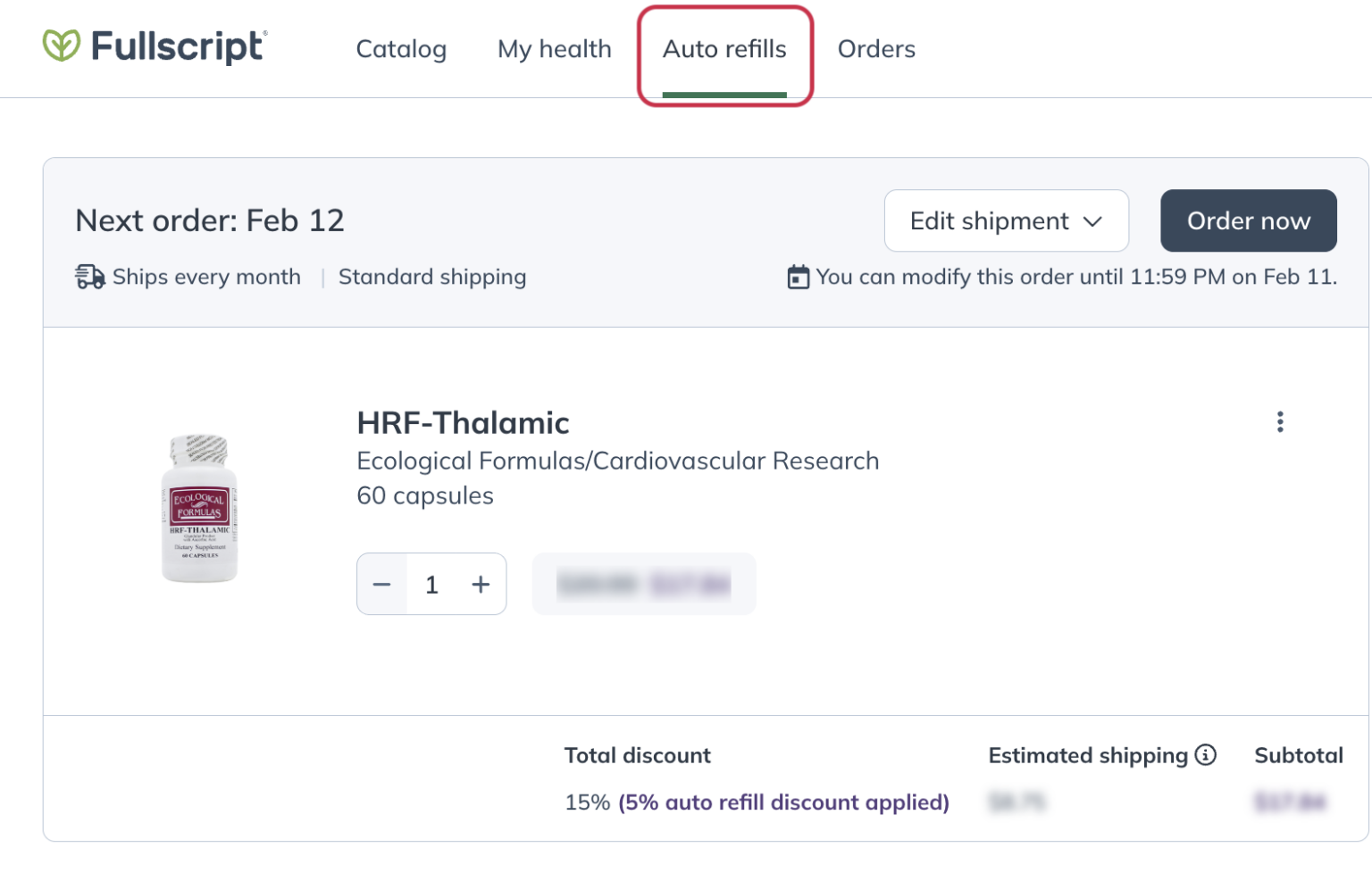 Managing your auto refill schedule - Fullscript Support Center
