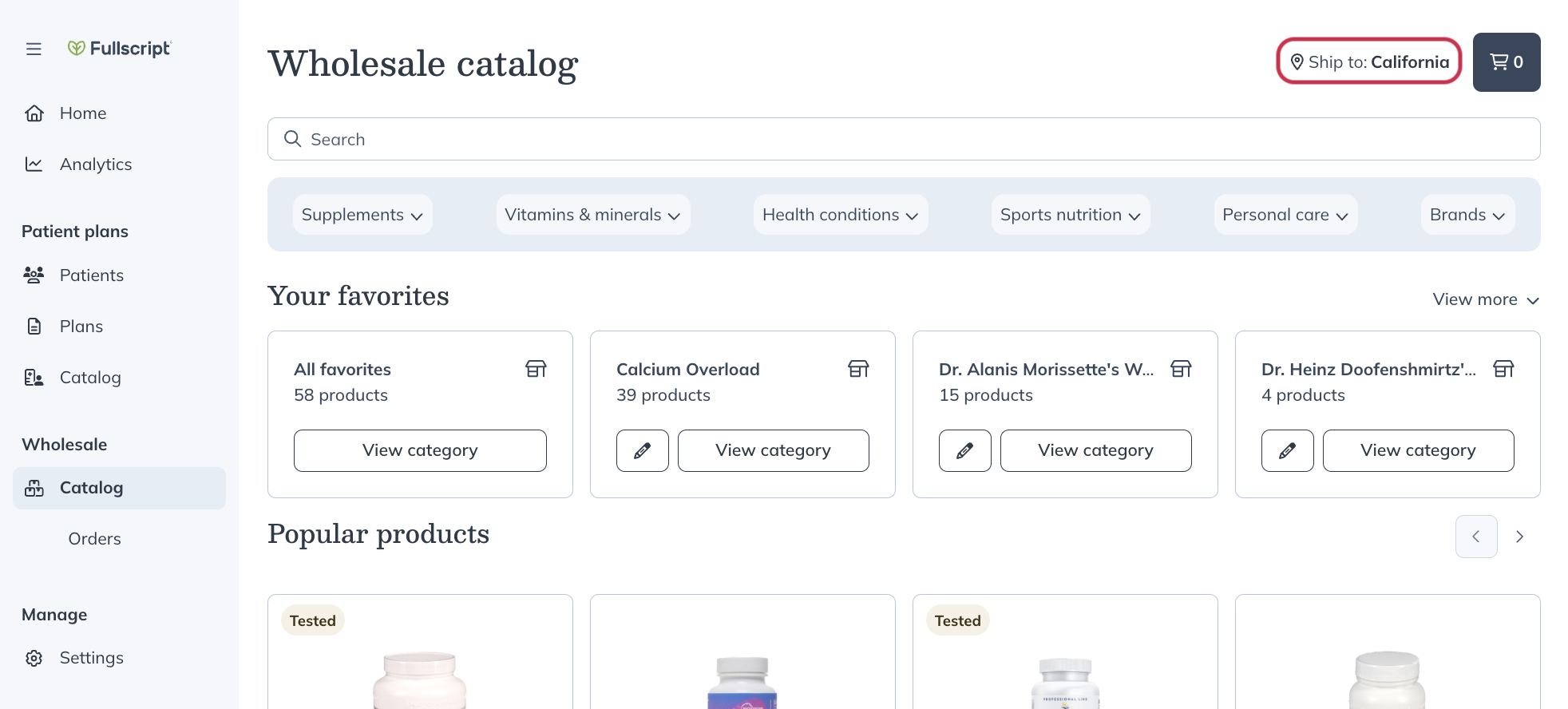 Building your wholesale order - Fullscript Support Center