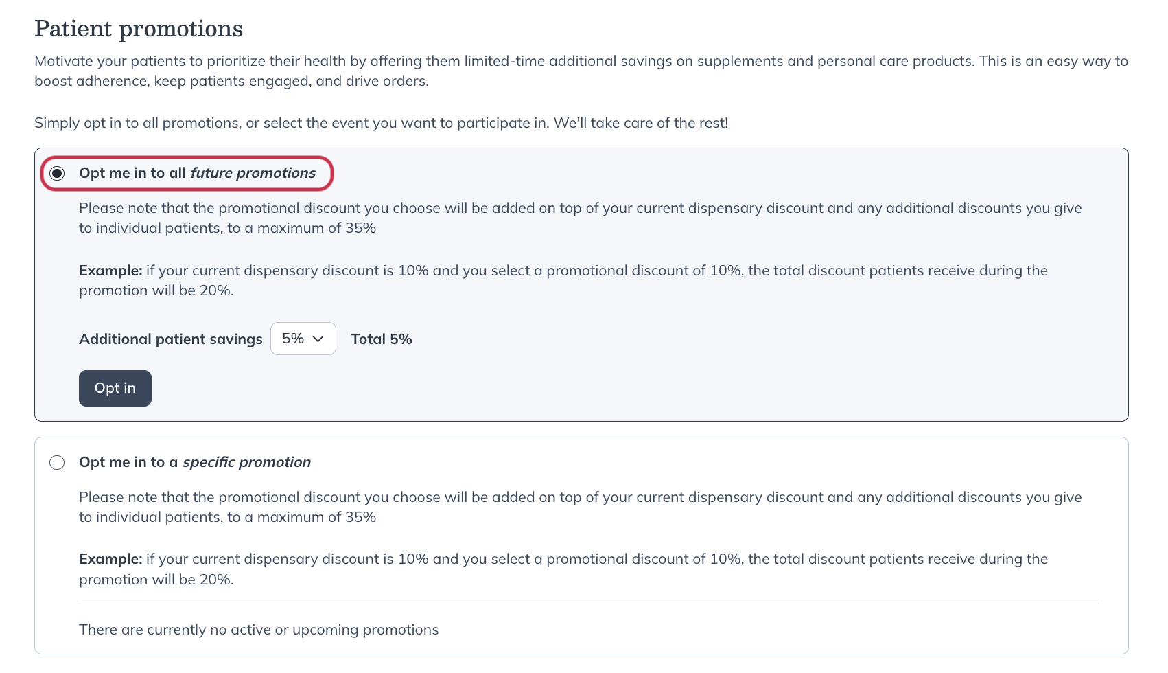 Participating in Fullscript-run patient promotions