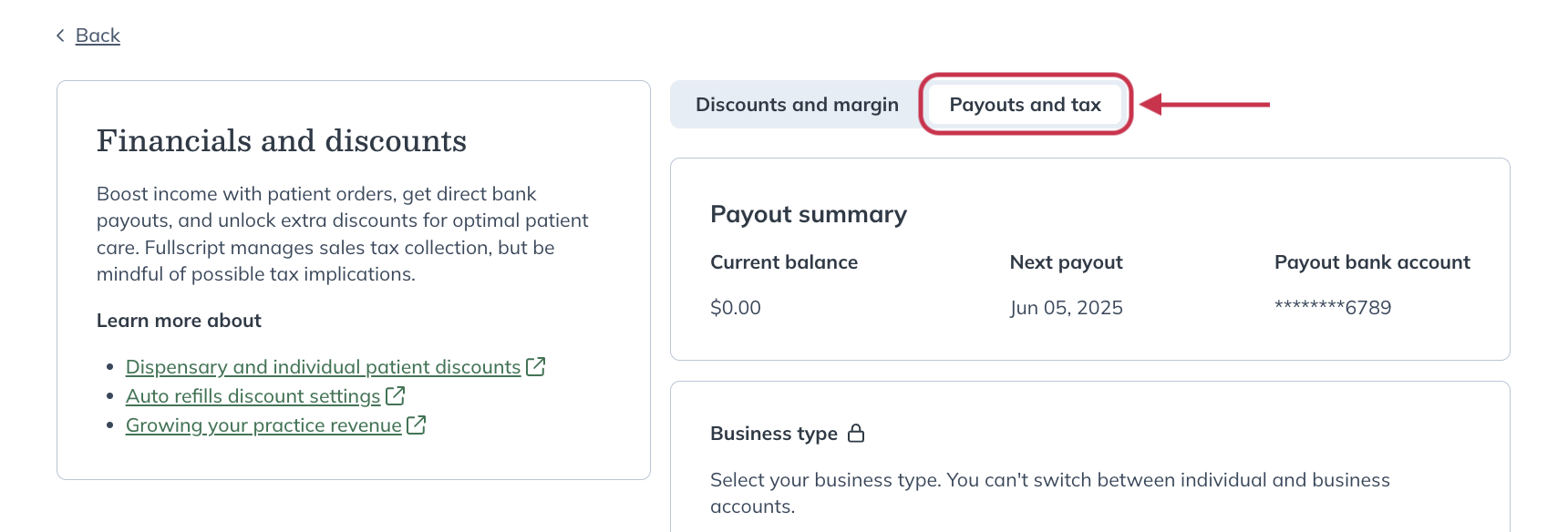 Adding your bank account - Fullscript Support Center