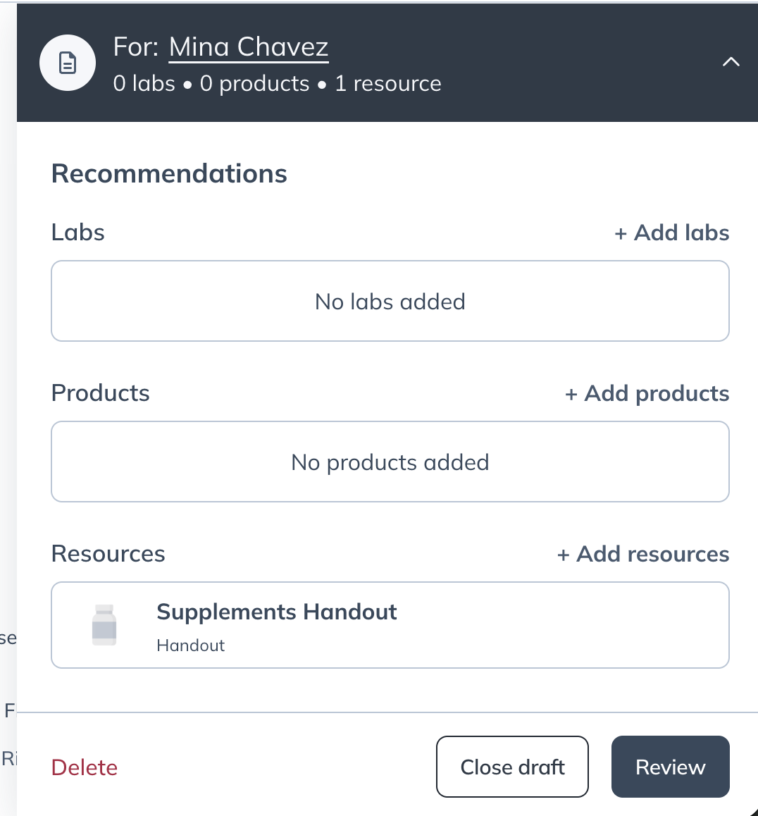 Resource library and patient education resources