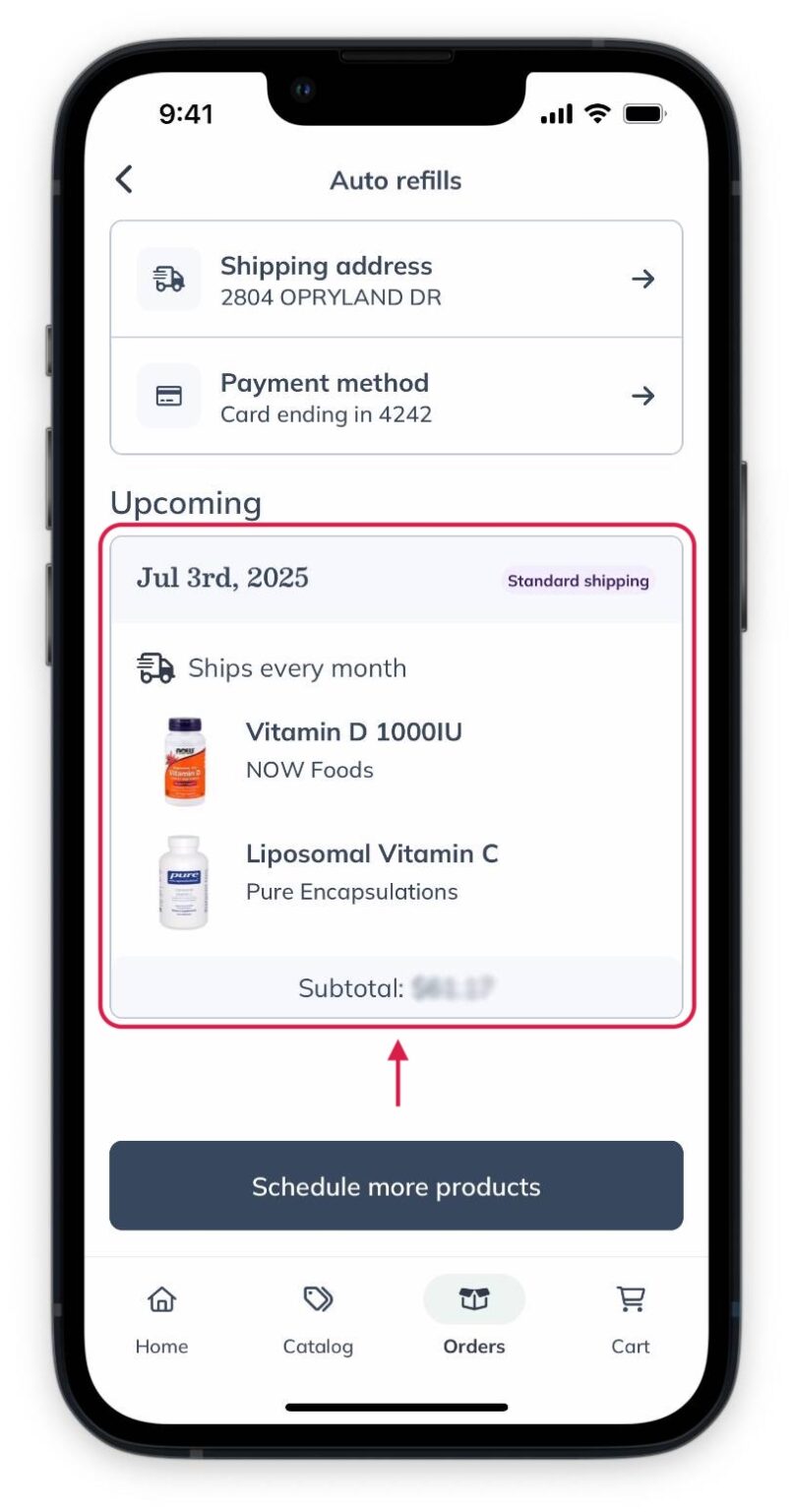 Managing your auto refill schedule - Fullscript Support Center
