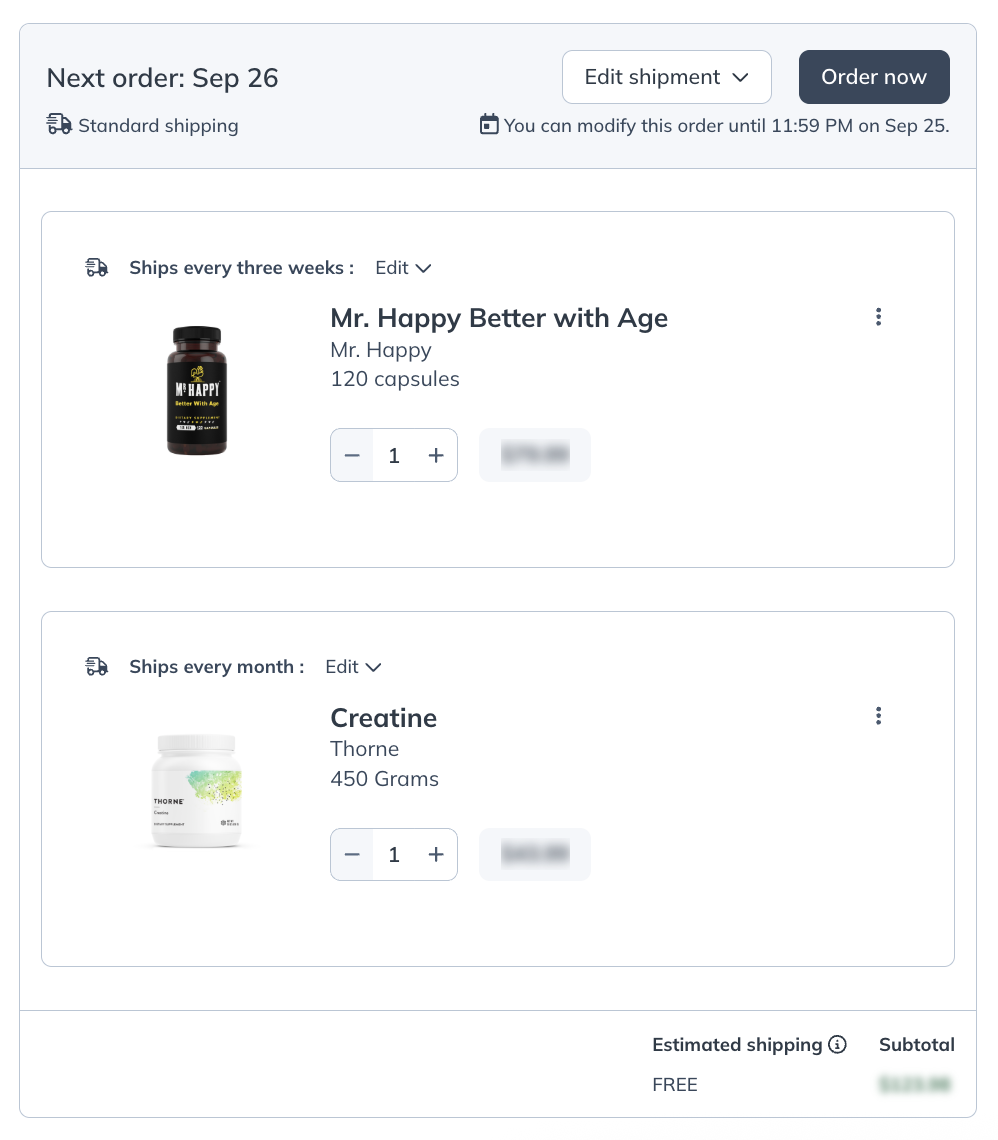 Managing your auto refill schedule - Fullscript Support Center