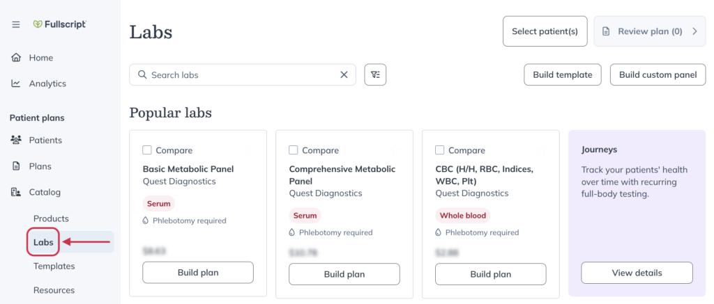 Registering for Labs on Fullscript - Fullscript Support Center