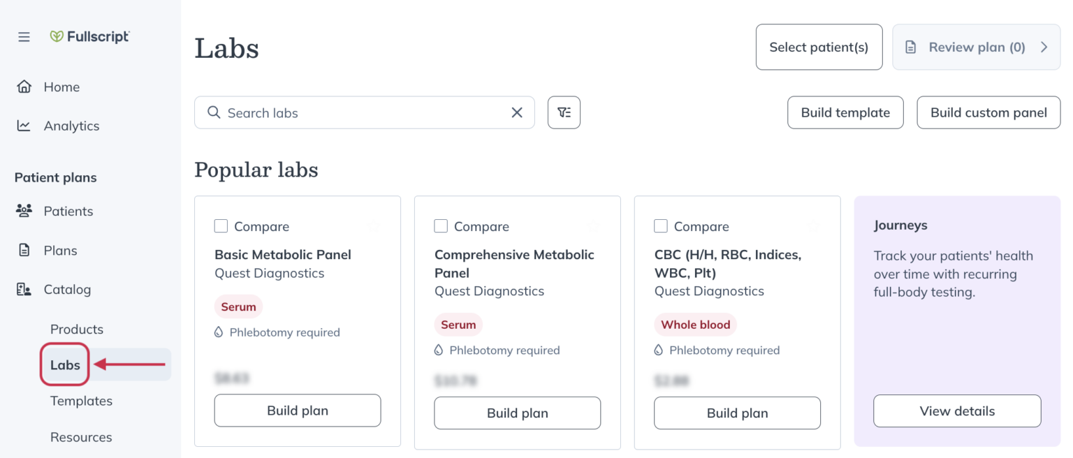 Registering for Labs on Fullscript - Fullscript Support Center