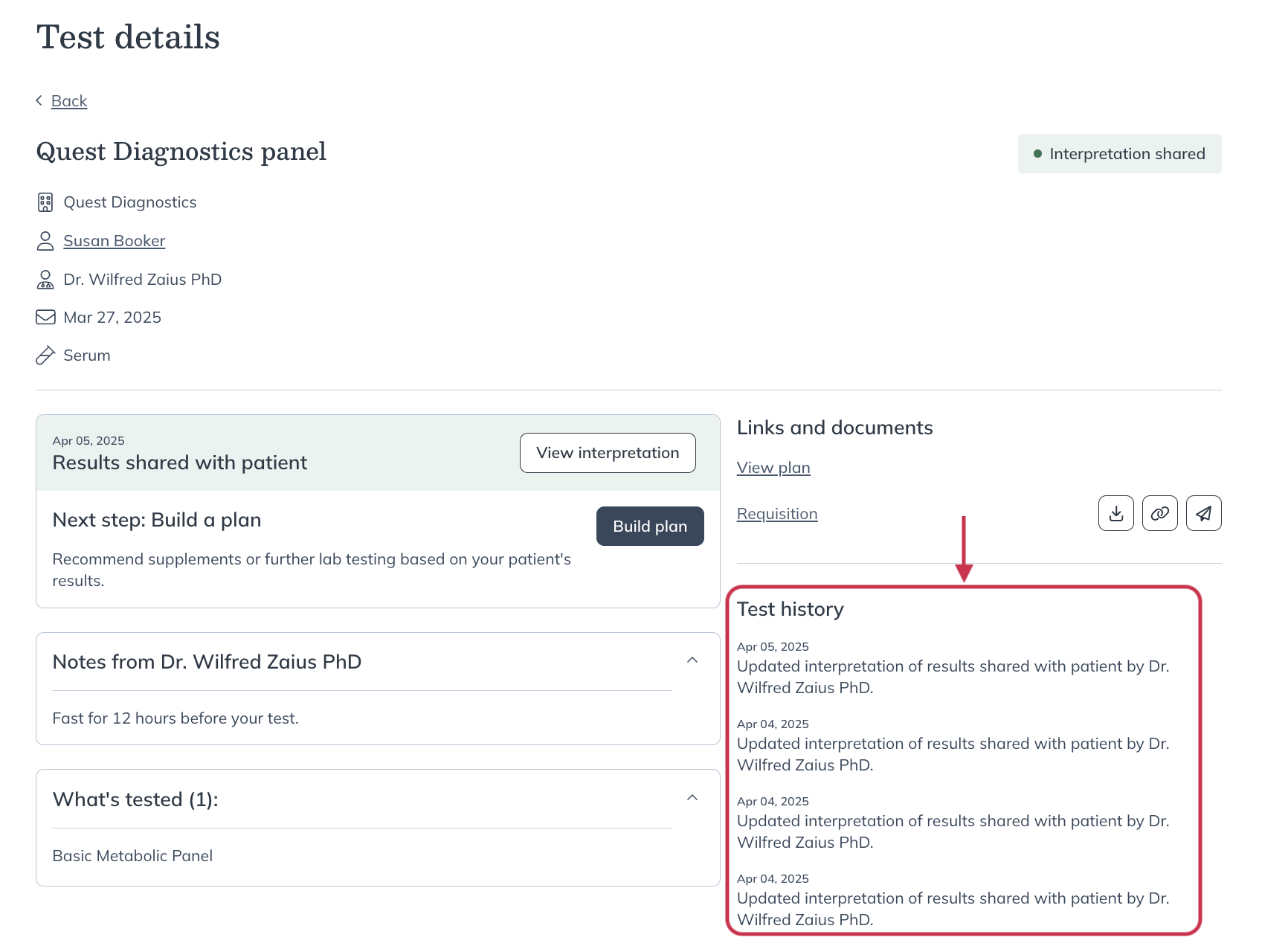 Tracking patient testing status - Fullscript Support Center
