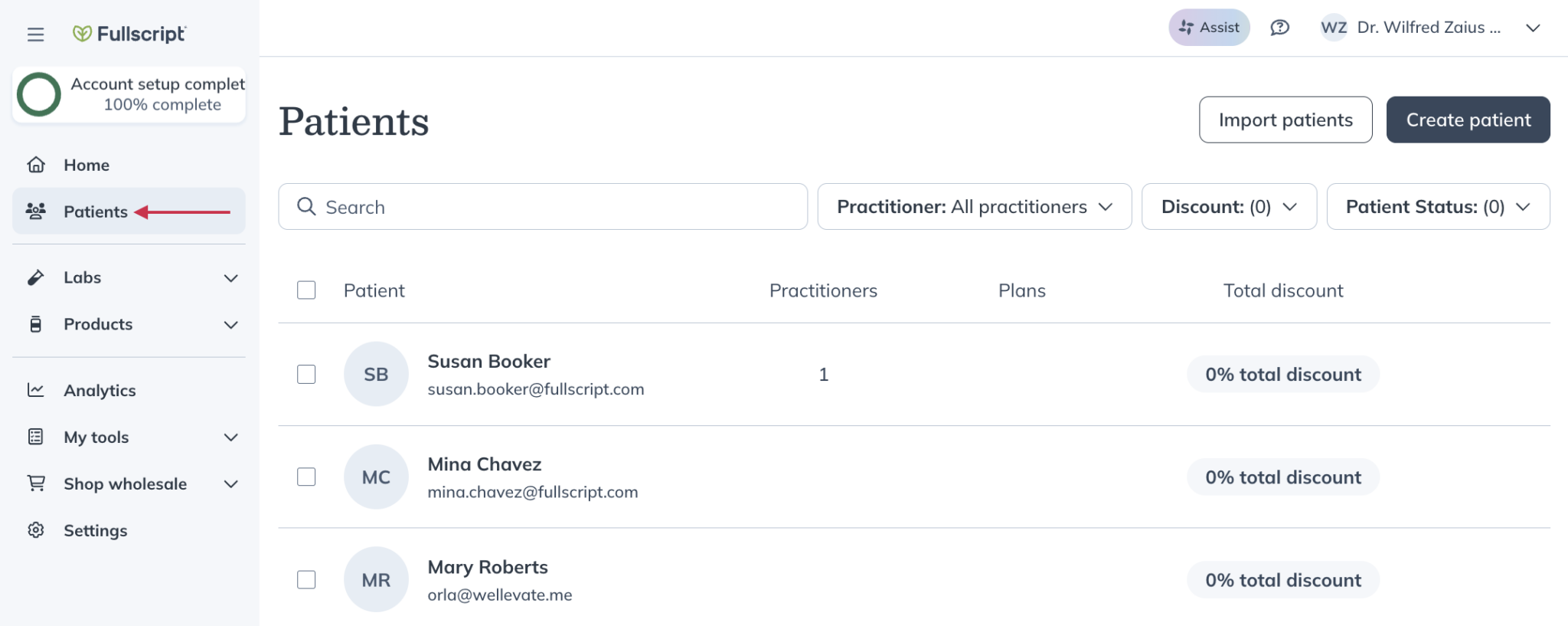 Tracking patient testing status - Fullscript Support Center