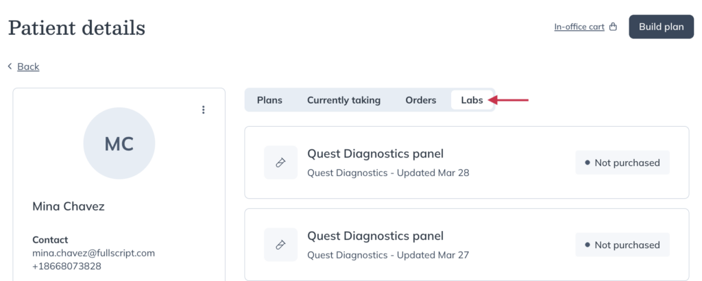 Tracking patient testing status - Fullscript Support Center