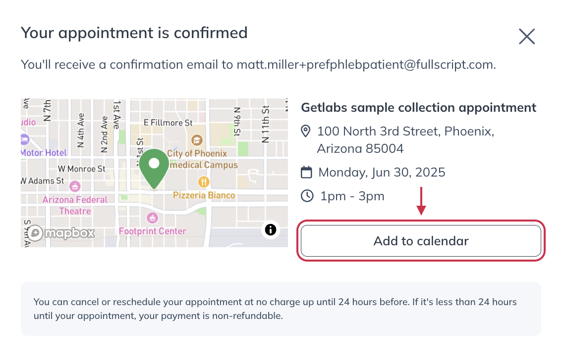 Scheduling your GetLabs blood draw - Fullscript Support Center