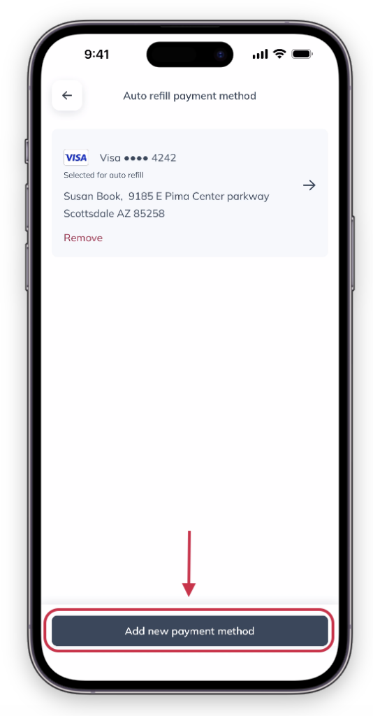 Managing your auto refill shipping and payment
