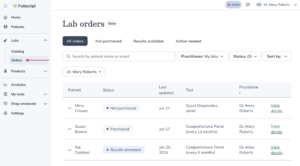 Lab orders dashboard - Fullscript Support Center