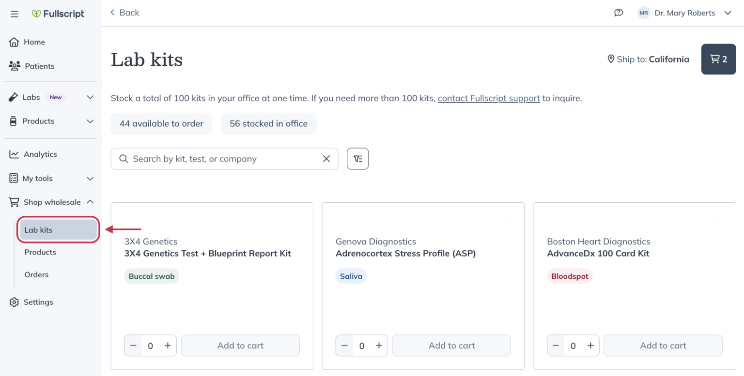 In-office lab kits - Fullscript Support Center