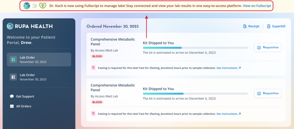 Completing Rupa ordered tests - Fullscript Support Center