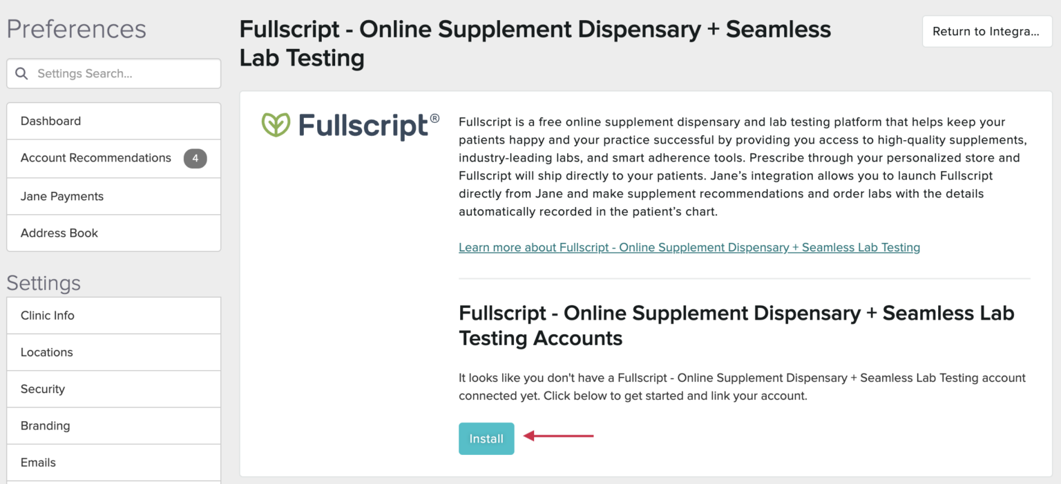 Jane integration - Fullscript Support Center
