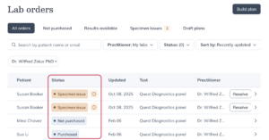 Lab orders dashboard - Fullscript Support Center