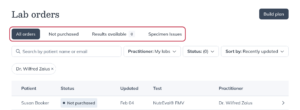 Lab orders dashboard - Fullscript Support Center