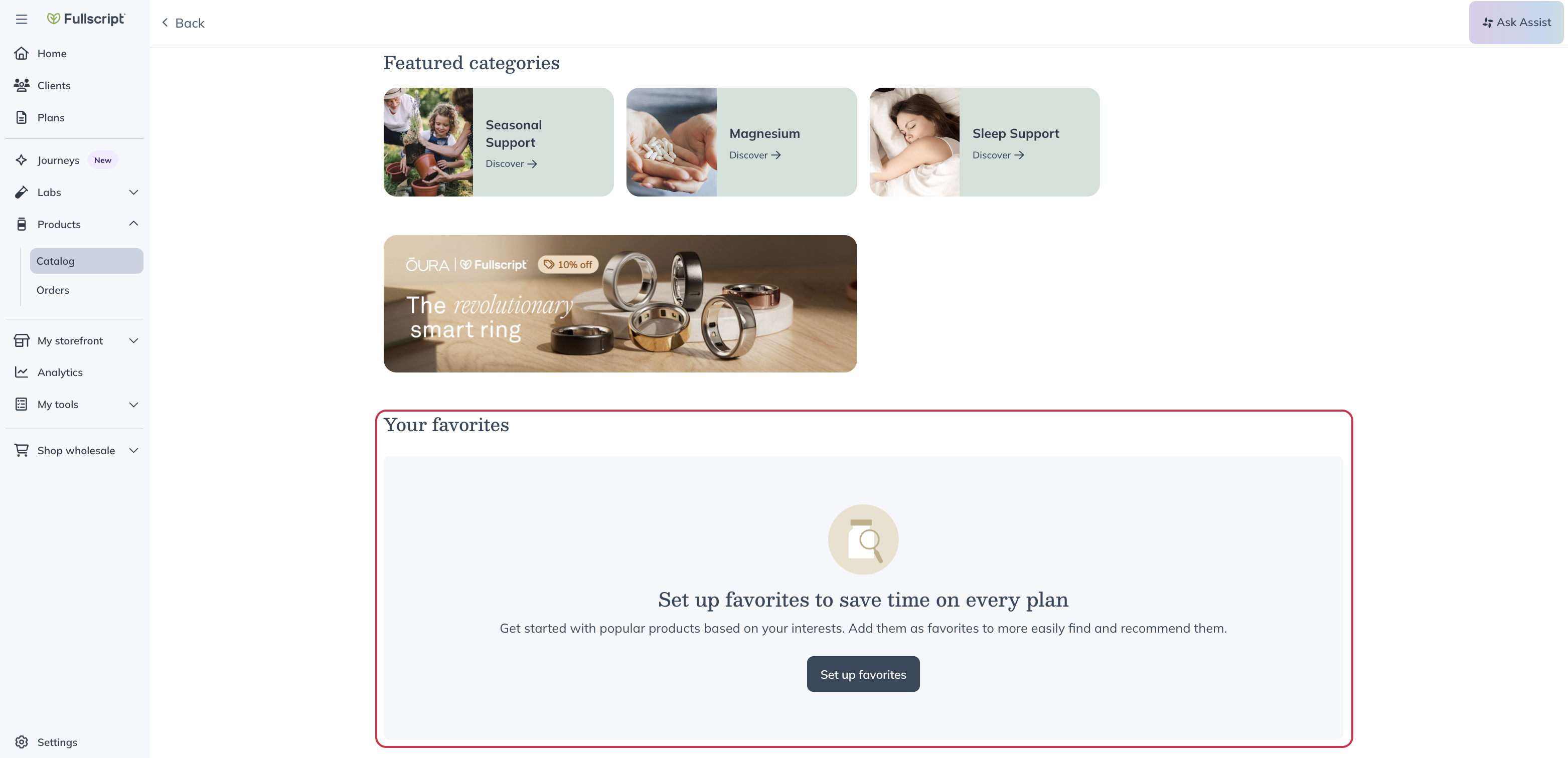 Catalog favorites and categories - Fullscript Support Center